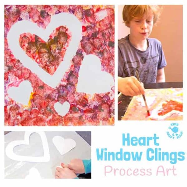 Heart Suncatchers / Window Clings - Process Art - Kids Craft Room