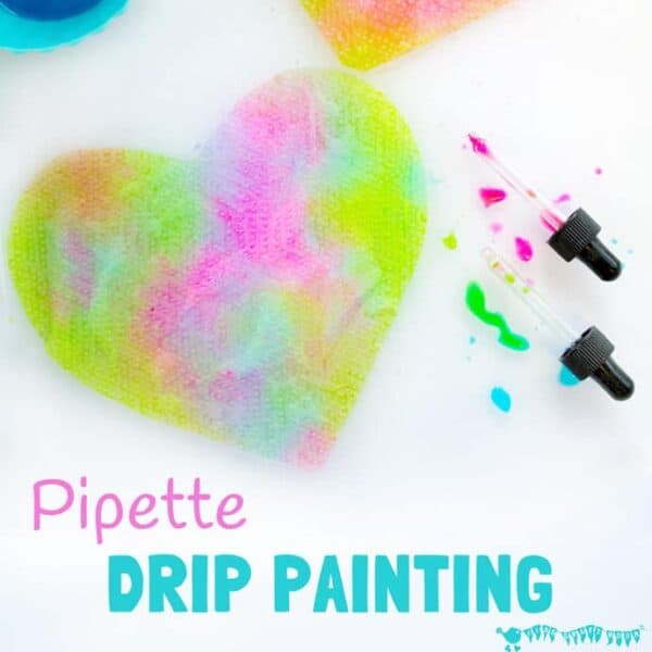 Pipette Drip Painting Hearts - Kids Craft Room