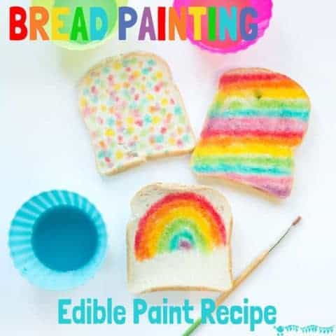 Edible Paint Recipe - Rainbow Bread - Kids Craft Room