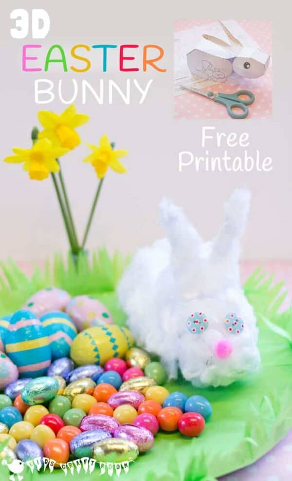 3D Easter Bunny Printable - Kids Craft Room
