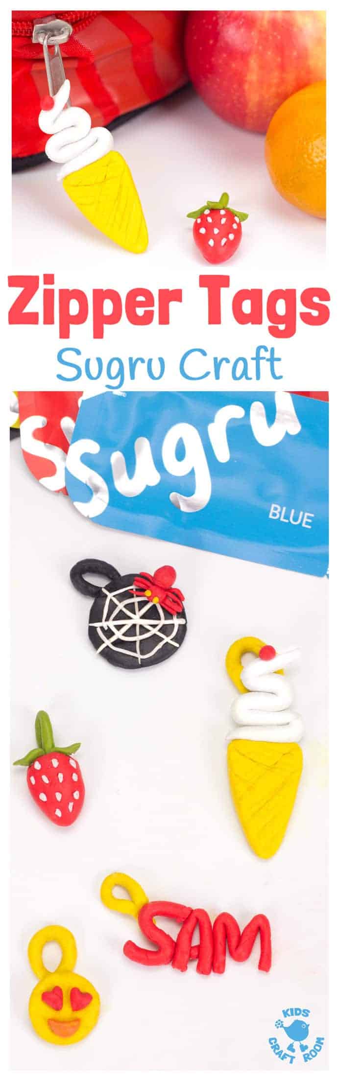 Fun Sugru DIY Zipper Tags - Kids Craft Room