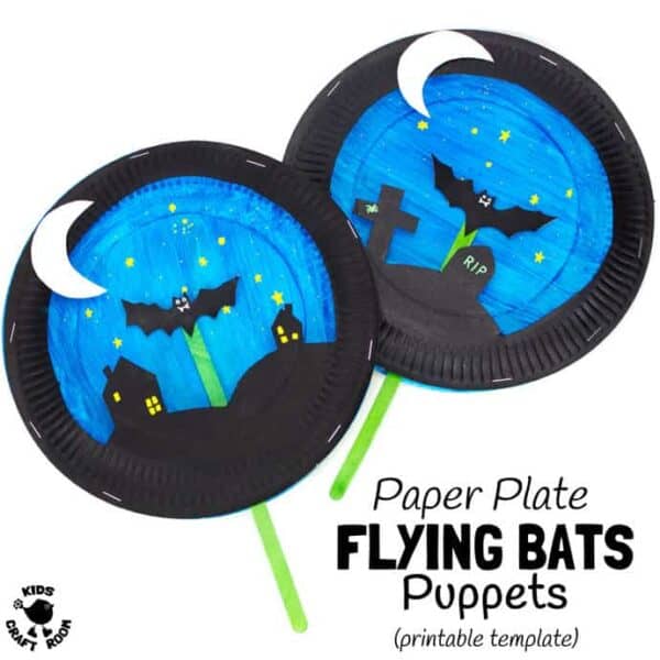 Rocking Paper Plate Bat Craft - Kids Craft Room