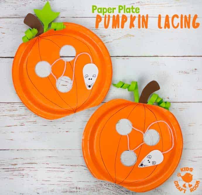 Paper Plate Pumpkin Lacing Craft Kids Craft Room