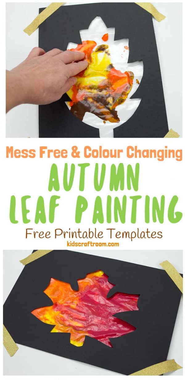 Mess Free Sensory Autumn Leaf Painting - Kids Craft Room