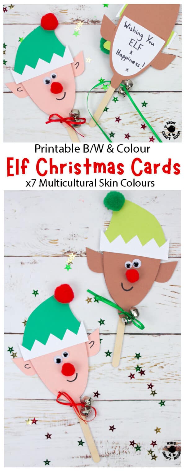 Puppet Elf Christmas Cards - Kids Craft Room