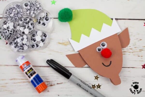 Puppet Elf Christmas Cards - Kids Craft Room
