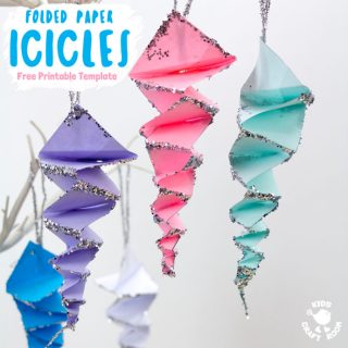 Fabulous Folded Paper Icicle Craft - Kids Craft Room