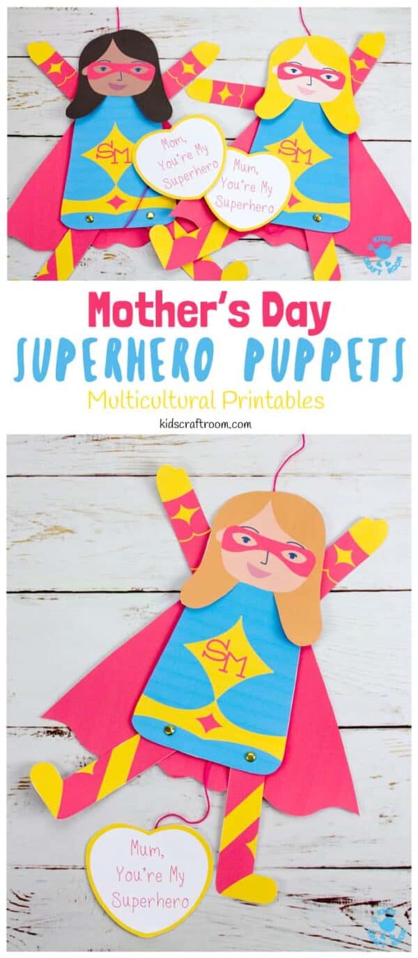 Mother's Day Superhero Puppet Craft - Kids Craft Room