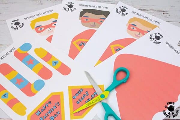 Father's Day Superhero Puppets - Kids Craft Room