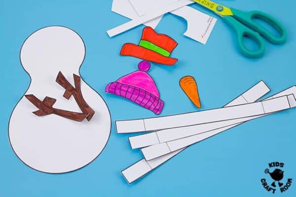 3D Paper Snowman Craft - Kids Craft Room