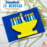 3D Hanukkah Menorah Craft With Printable Template - Kids Craft Room