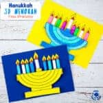 3D Hanukkah Menorah Craft With Printable Template - Kids Craft Room