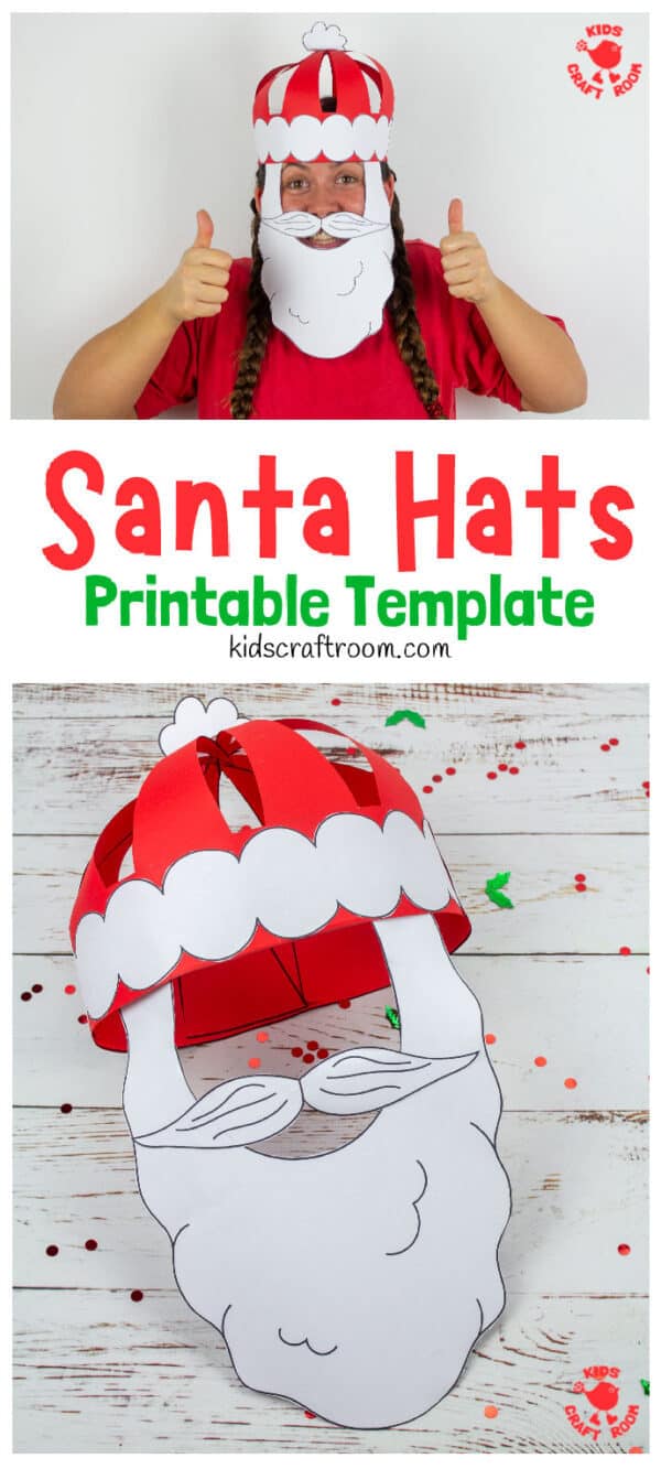 Paper Santa Hat Craft To Make and Wear - Kids Craft Room