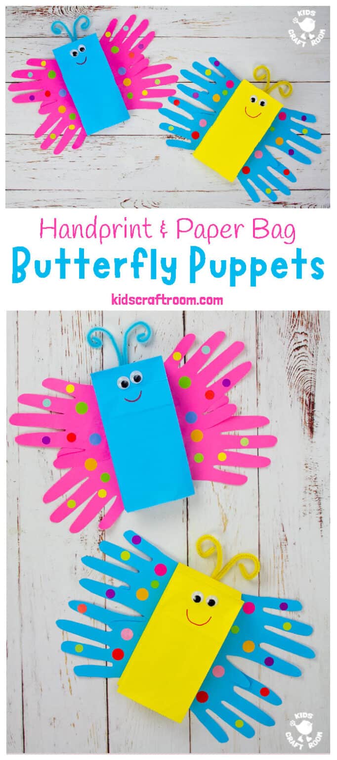 Paper Bag Butterfly Puppet Craft - Kids Craft Room