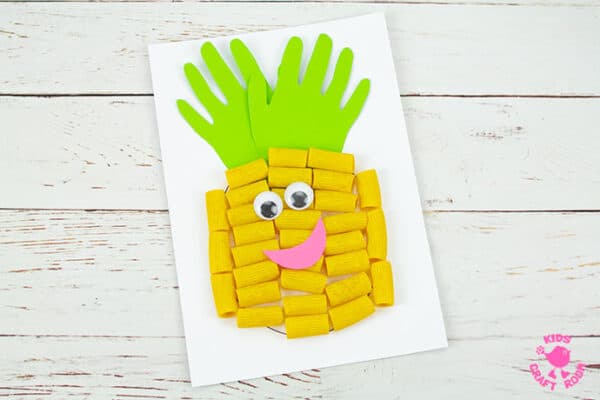 Pasta and Handprint Pineapple Craft - Kids Craft Room