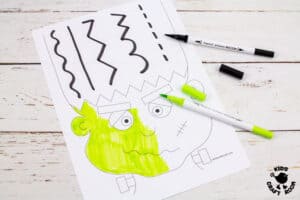 Frankenstein Halloween Scissor Skills Haircut Activity - Kids Craft Room