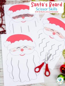 Santa's Beard Christmas Scissor Skills Activity - Kids Craft Room