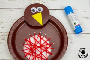 Paper Plate Robin Lacing Craft - Kids Craft Room