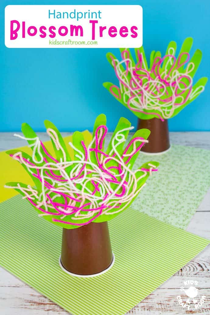 Handprint Cherry Blossom Tree Craft - Kids Craft Room