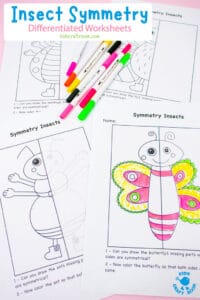 Insect Symmetry Worksheets - Kids Craft Room