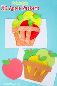 Apple Basket Craft - Printable Template - Kids Craft Room