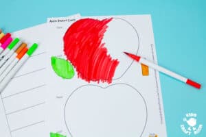 Apple Basket Craft - Printable Template - Kids Craft Room