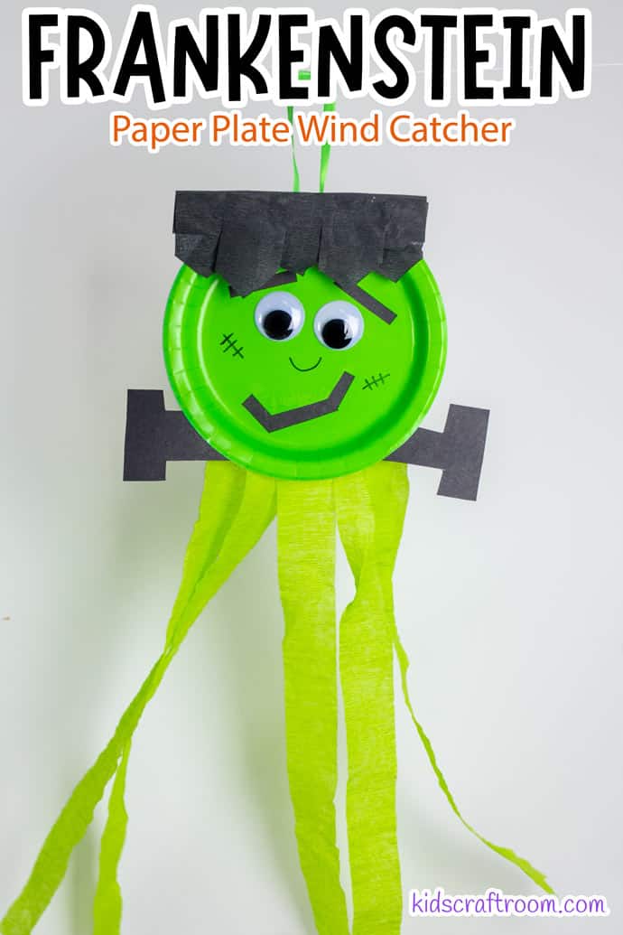 Paper Plate Frankenstein Wind Catcher Craft - Kids Craft Room