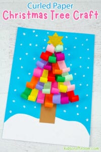 Curled Paper Christmas Tree Craft - Kids Craft Room