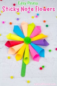 How to Make Sticky Note Flowers - Kids Craft Room
