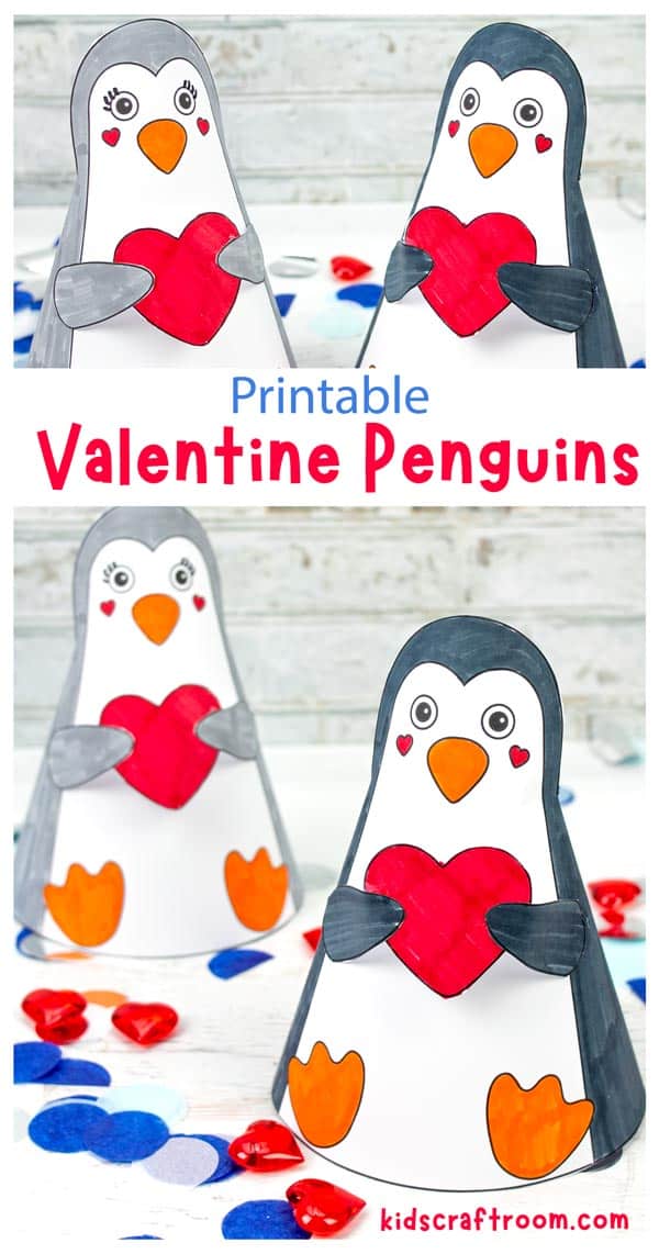 Valentine Penguin Craft (Free Printable) - Kids Craft Room