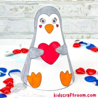 Valentine Penguin Craft (Free Printable) - Kids Craft Room