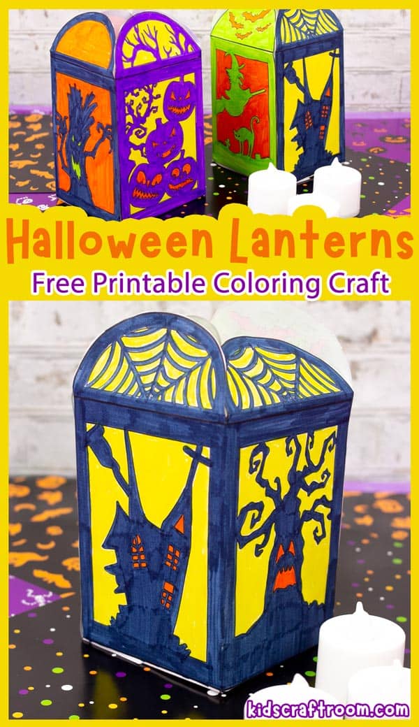 Easy Paper Halloween Lanterns For Kids (Free Printable) - Kids Craft Room