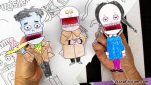 Free Printable Halloween Puppets (The Addams Family) - Kids Craft Room