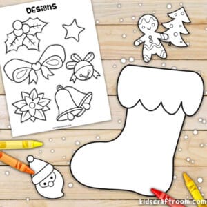Cut and Paste Christmas Stocking Craft (Free Printable) - Kids Craft Room