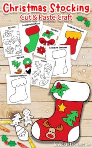 Cut and Paste Christmas Stocking Craft (Free Printable) - Kids Craft Room