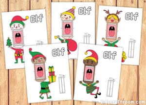 Christmas Elf Paper Puppets (Printable Templates) - Kids Craft Room