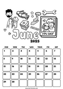 2025 Free Printable Coloring Calendar For Kids - Kids Craft Room