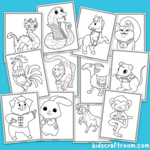 Chinese Zodiac Animals Coloring Pages (Free Printable) - Kids Craft Room