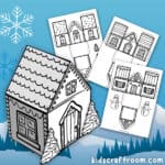 Winter Paper House Craft for Kids (Free Printable) - Kids Craft Room