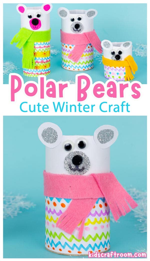 Cute Paper Roll Polar Bear Craft For Kids To Make - Kids Craft Room