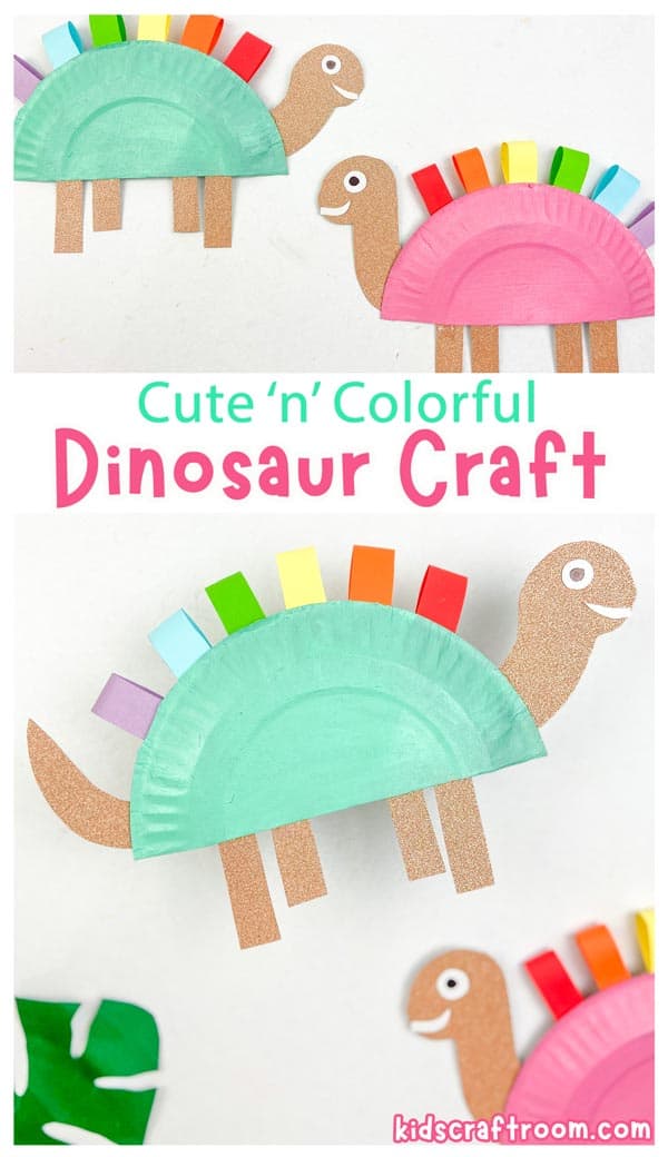 Easy Paper Plate Dinosaur Craft For Kids To Make - Kids Craft Room