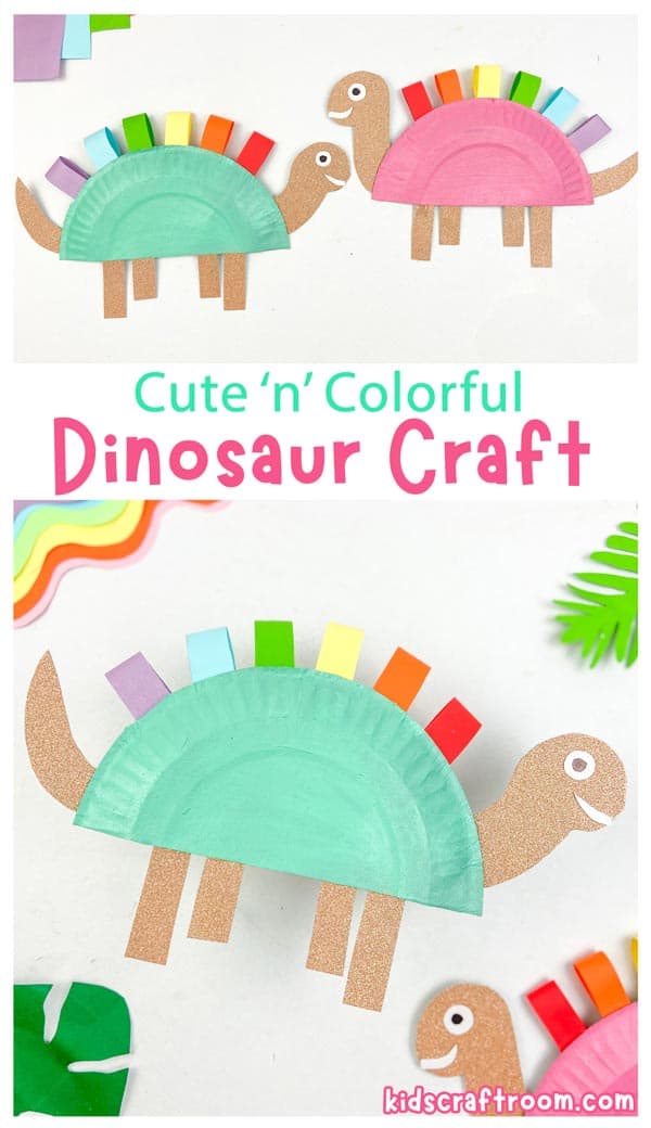 Easy Paper Plate Dinosaur Craft For Kids To Make - Kids Craft Room