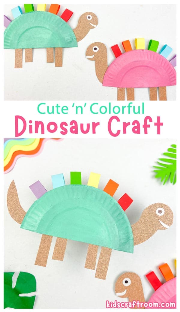 Easy Paper Plate Dinosaur Craft For Kids To Make - Kids Craft Room