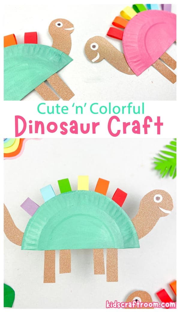 Easy Paper Plate Dinosaur Craft For Kids To Make - Kids Craft Room