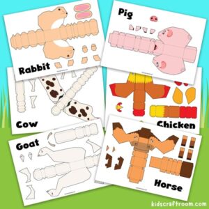 3D Farm Animal Crafts For Kids (Free Printable) - Kids Craft Room
