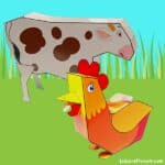 3D Farm Animal Crafts For Kids (Free Printable) - Kids Craft Room
