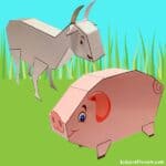 3D Farm Animal Crafts For Kids (Free Printable) - Kids Craft Room