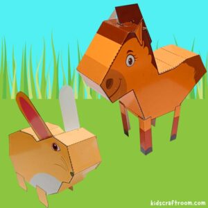 3D Farm Animal Crafts For Kids (Free Printable) - Kids Craft Room