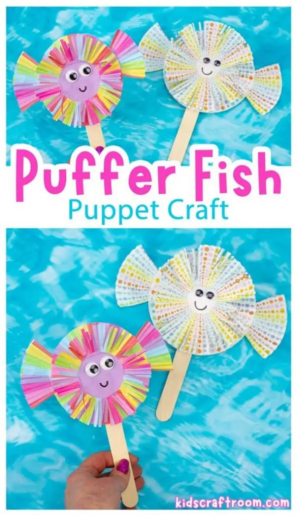 Cute Cupcake Liner Puffer Fish Craft For Kids - Kids Craft Room