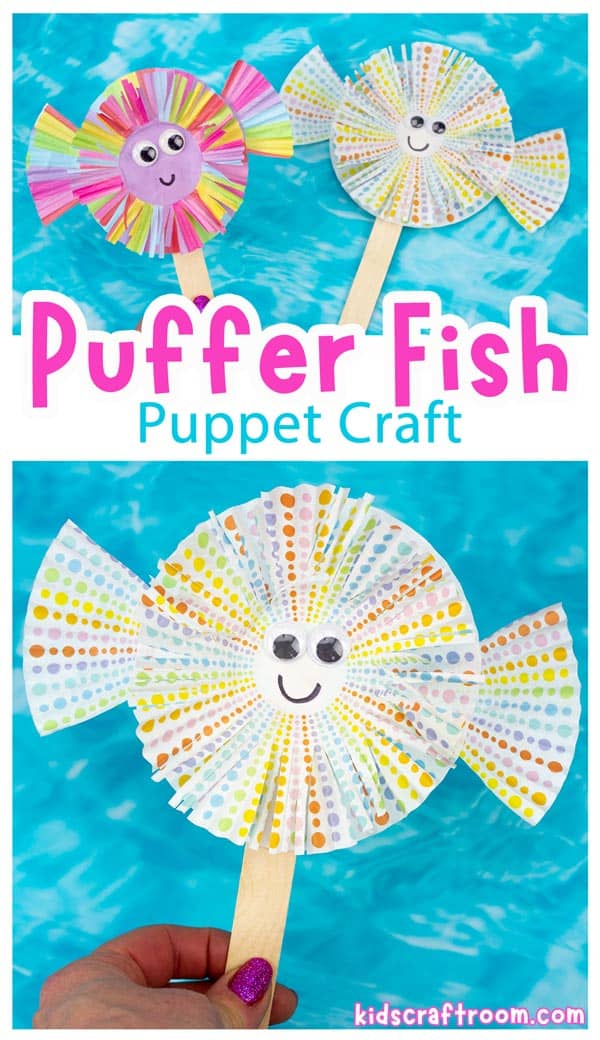 Cute Cupcake Liner Puffer Fish Craft For Kids - Kids Craft Room